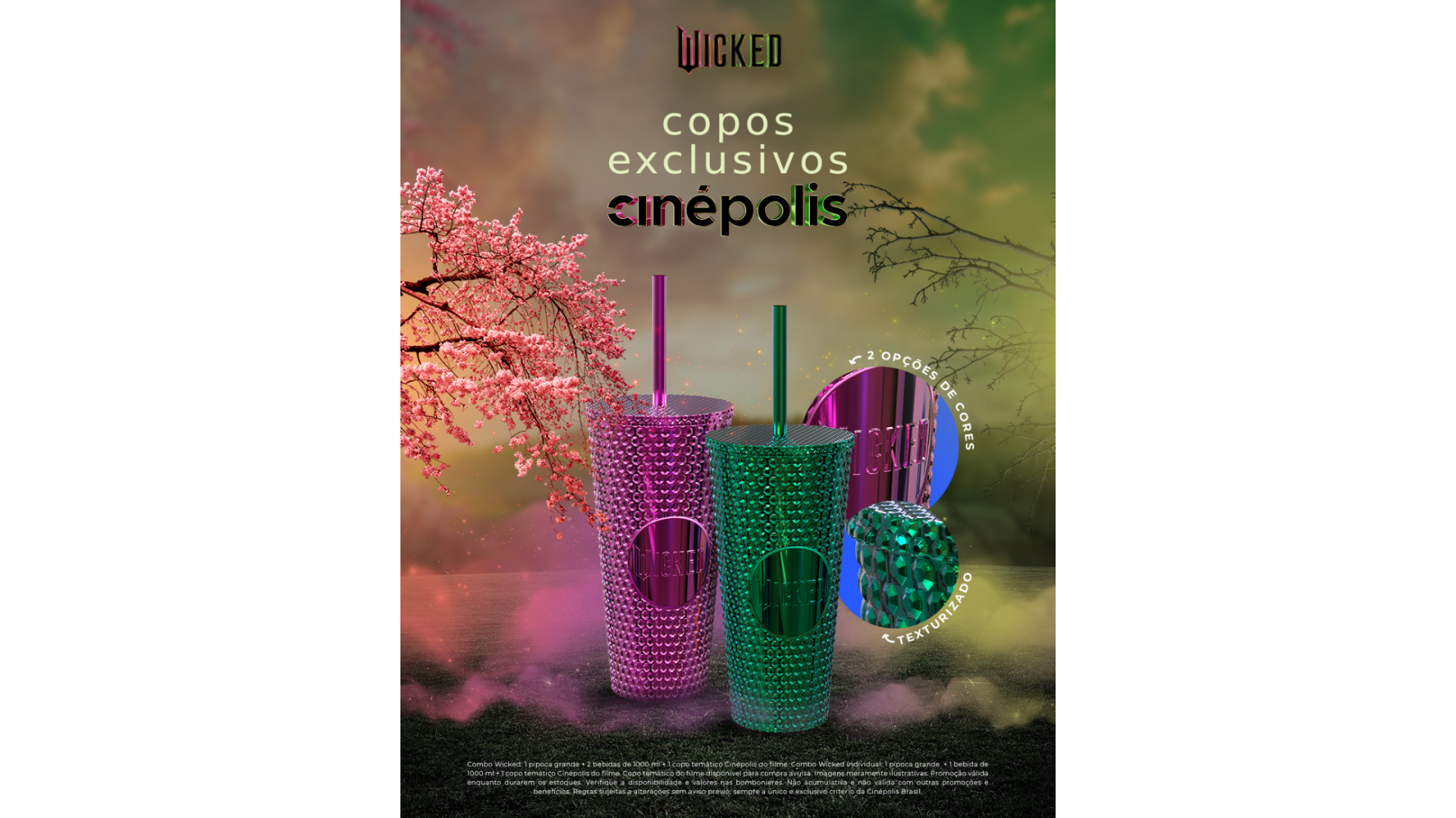 Cinépolis lança combo exclusivo de “Wicked” com copos colecionáveis ...